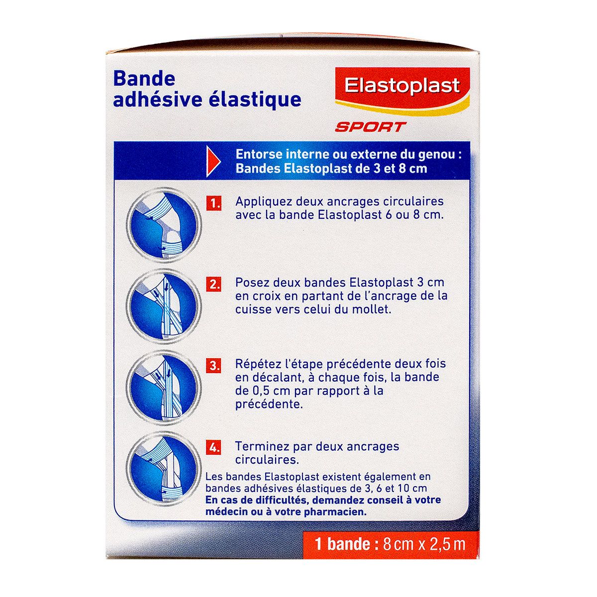 la bande adhésive élastique 2,5m elastoplast est utilisé pour la ...